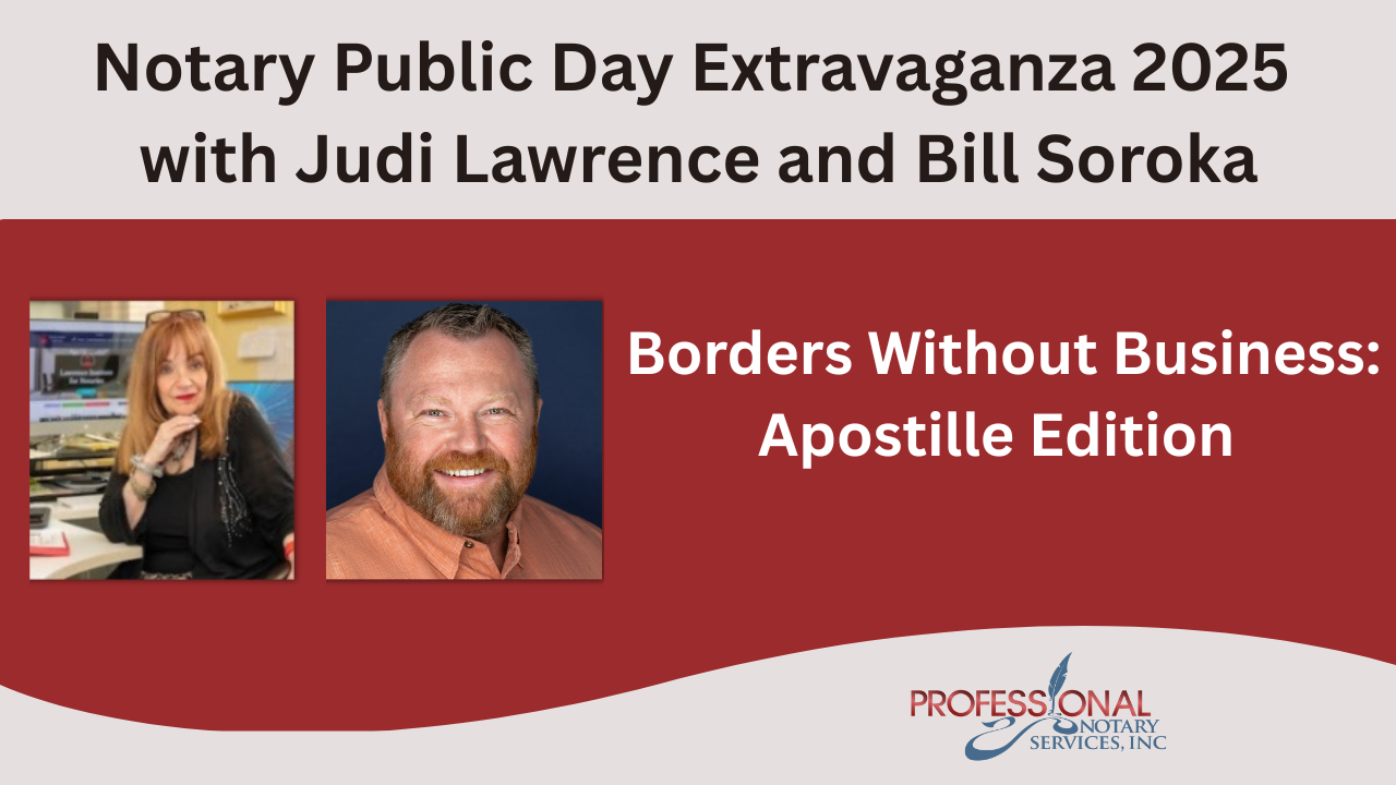 Notary Public Day Extravaganza 2025 with Judi Lawrence and Bill Soroka ...